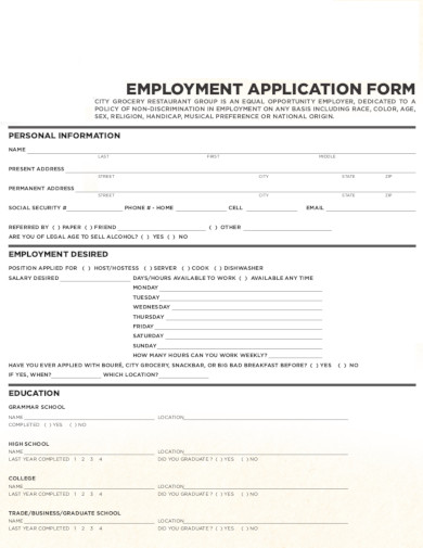 12+ Restaurant Application Form Templates - Google Docs, Word, Pages, PDF