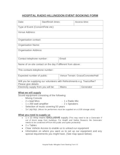 19+ Event Booking Form Templates in PDF | DOC