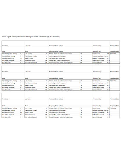 16+ Event Sign In Sheet Templates in Google Docs | Google Sheets | Word ...