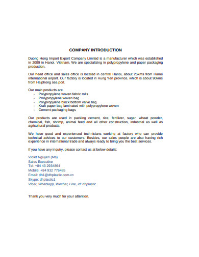 7+ Company Introduction Letter Templates in Google Docs | Word | Pages ...