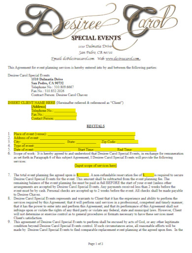 6 Event Planner Invoice Templates PDF PSD Google Docs Word