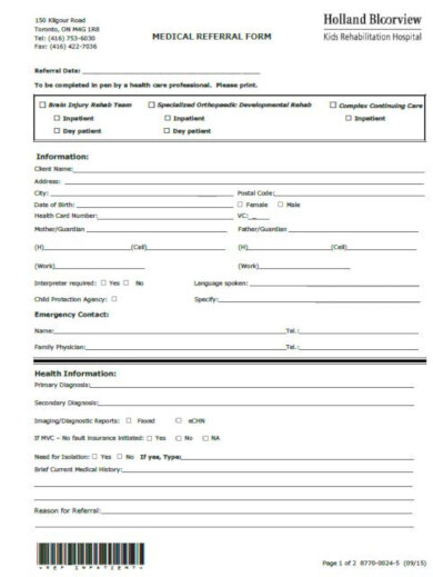 12+ Best Medical Referral Form Templates - PDF