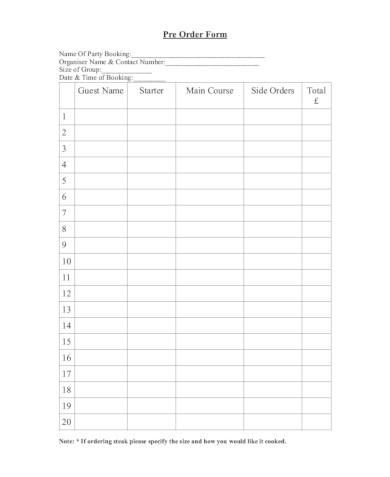 17+ Restaurant Order Form Templates - Google Docs, Word, Pages, PDF