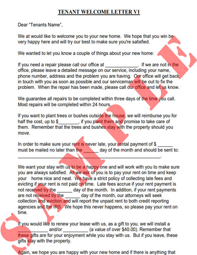11+ Tenant Welcome Letter Templates - PDF