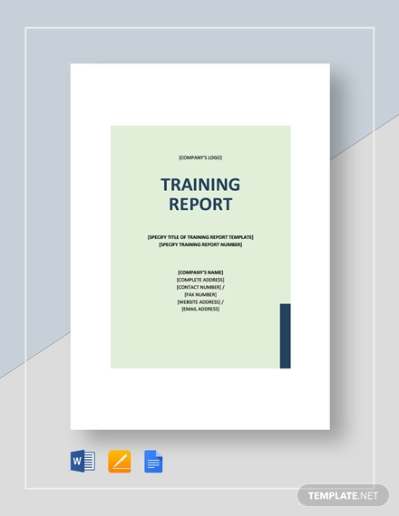 Sample Training Report Templates - Google Docs, MS Word, Pages, PDF