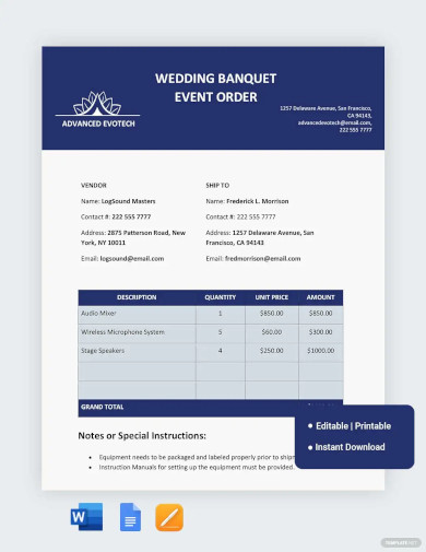 20+ Banquet Event Order Templates in PDF | DOC | XLS