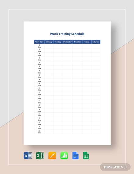 25+ Training Schedule Templates - Docs, PDF