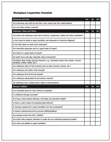 17+Inspection Checklist Templates - Google Docs, MS Excel, MS Word, Pages