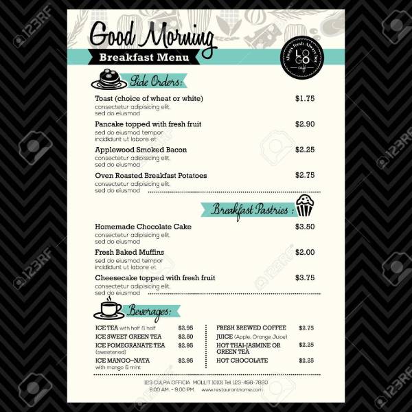 Breakfast Menu - 12+ Free Templates in MS Word, PSD, InDesign ...