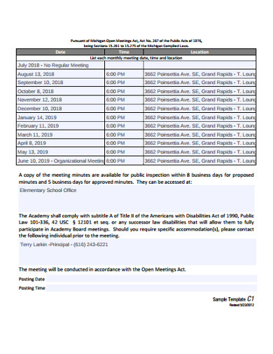 17+ Meeting Calendar Templates in PDF