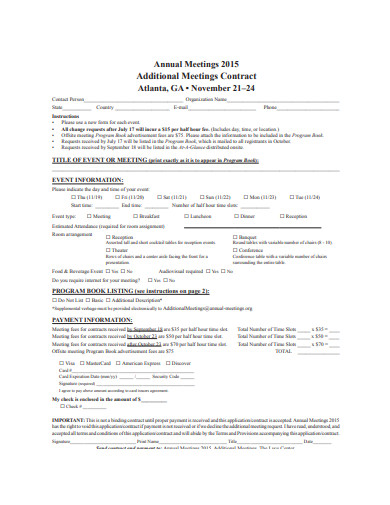 17+ Meeting Contract Templates - PDF