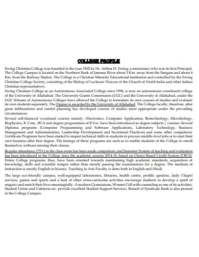 16+ College Profile Templates in PDF | XLS