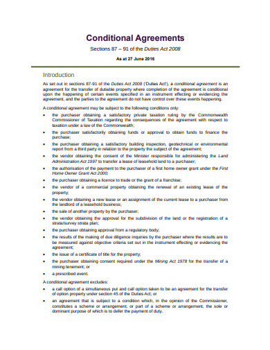 15+ Conditional Agreement Templates - Google Docs, Word, Pages, PDF