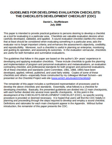 23+ Evaluation Checklist Templates - Google Docs, Word, Pages, PDF