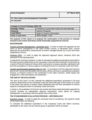 18 Event Evaluation Templates PDF