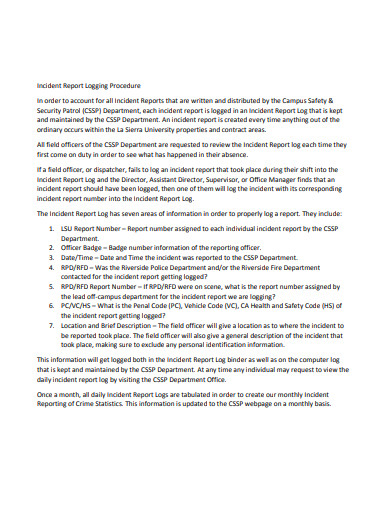 10+ Incident Log Templates - PDF