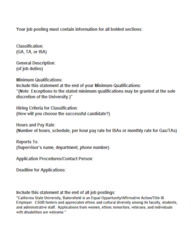 16+ Job Posting Templates - PDF, Word