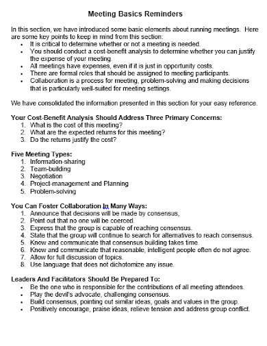 11+ Meeting Reminder Templates in PDF | DOC