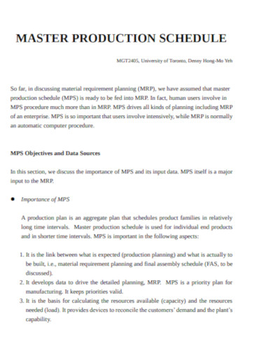 18+ Production Schedule Templates - Google Docs, Google Sheets, Pages ...