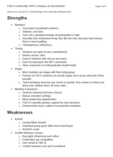 10+ Recruitment SWOT Analysis Templates - PDF, Docs