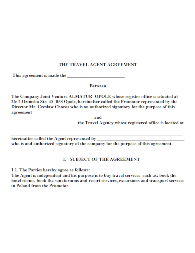 12+ Travel Agency Agreement Templates - PDF