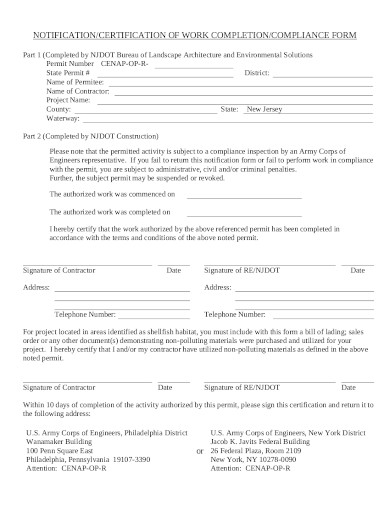 4+ Work Completion Form Templates - PDF