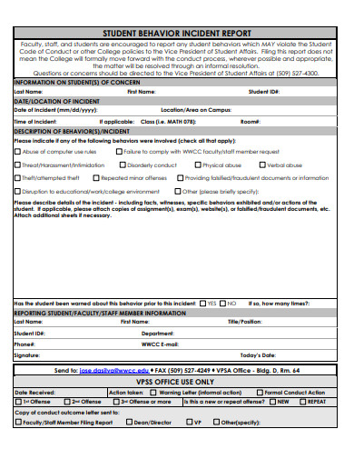 15+ Behavior Incident Report Templates - Google Docs, Word, Pages, PDF