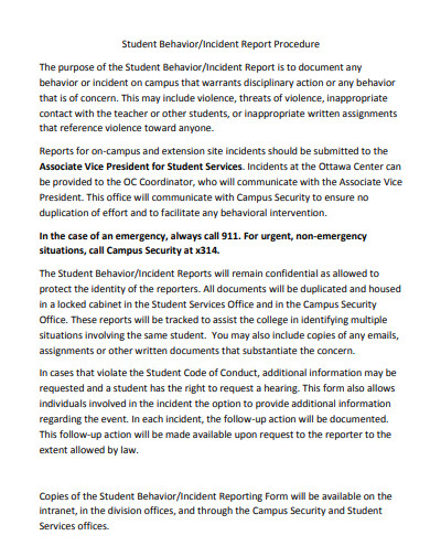 15 Behavior Incident Report Templates Google Docs Word Pages PDF