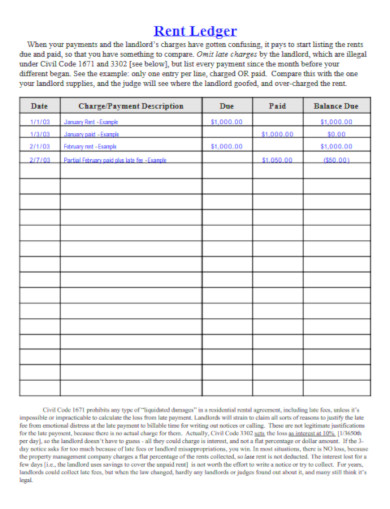 10 Best Tenant Ledger Templates PDF