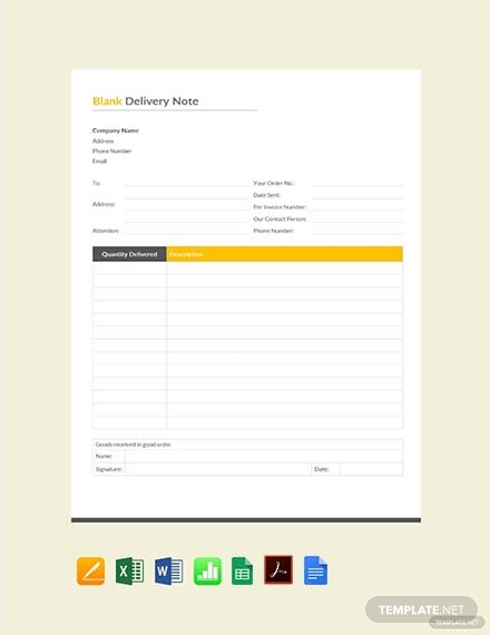 21+ Delivery Note Templates - MS Excel, MS Word, Numbers, Pages ...