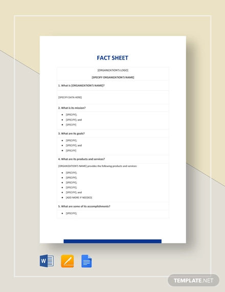 35+ Fact Sheet Templates - PDF, DOC, Apple Pages, Google Docs