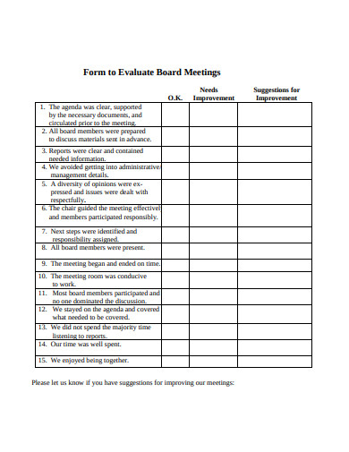 19+ Meeting Evaluation Templates - PDF