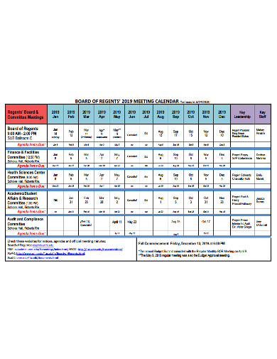17+ Meeting Calendar Templates in PDF