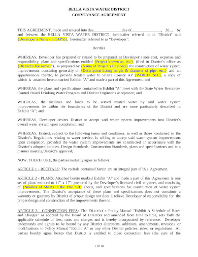 15+ Conveyance Agreement Templates - Google Docs, Word, Pages, PDF