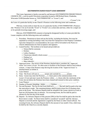 6+ Church Lease Agreement Templates in PDF