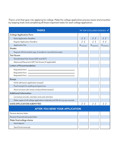 15+ College Application Checklist Templates in PDF