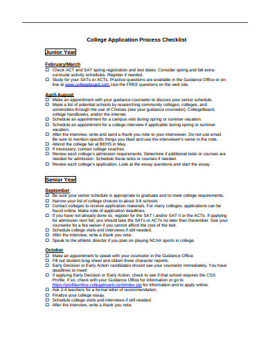 15+ College Application Checklist Templates in PDF