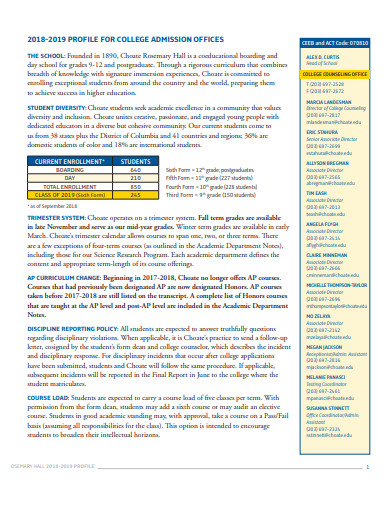 16+ College Profile Templates in PDF | XLS