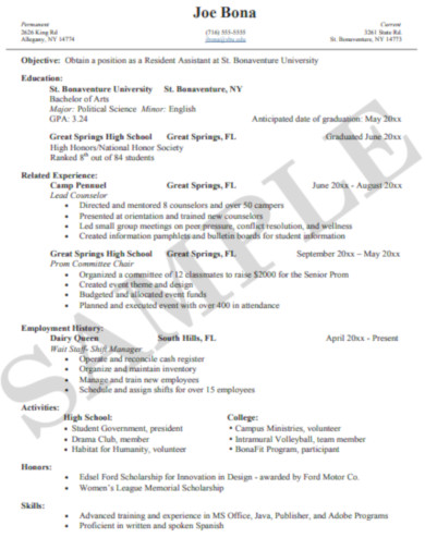 14+ College Student Resume Templates in Word | Pages | Publisher | PSD ...