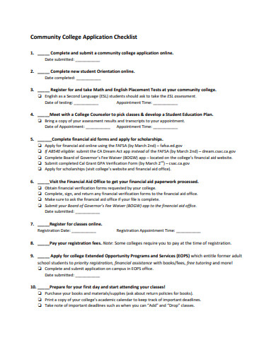 15+ College Application Checklist Templates in PDF