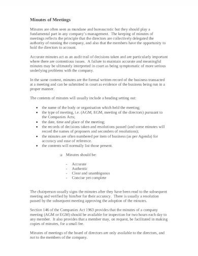 15+ Company Meeting Minutes Templates in Google Docs | Word | Pages | PDF