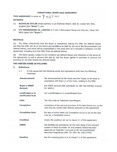 15+ Conditional Agreement Templates - Google Docs, Word, Pages, PDF