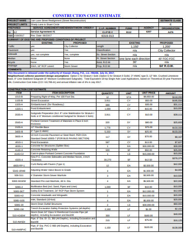 18 FREE Construction Cost Estimate Templates Google Docs Sheets 