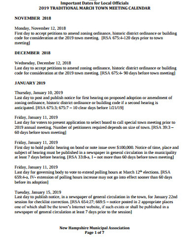 17+ Meeting Calendar Templates in PDF