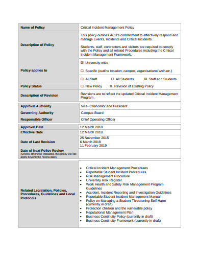 13+ Incident Management Policy Templates - PDF