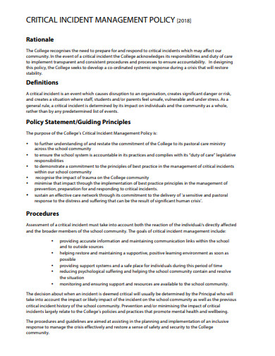13+ Incident Management Policy Templates - PDF