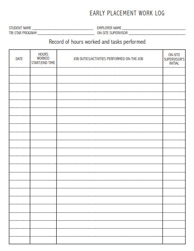15+ Work Log Templates - Word, Pages, PDF