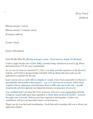 10 Job Cover Letter Templates PDF DOCX