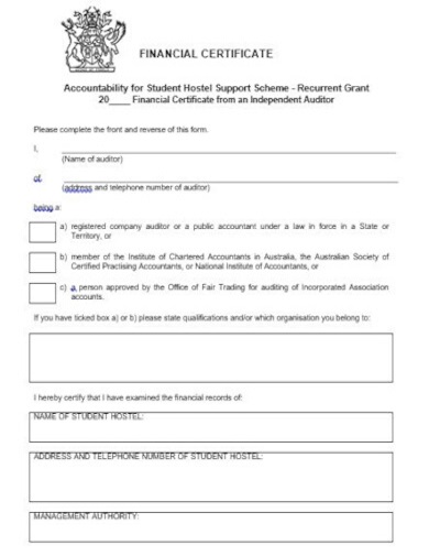 9+ Financial Certificate Templates - PDF, DOCX