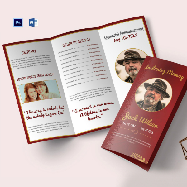 19 Memorial Brochure Templates Illustrator InDesign MS Word Pages 